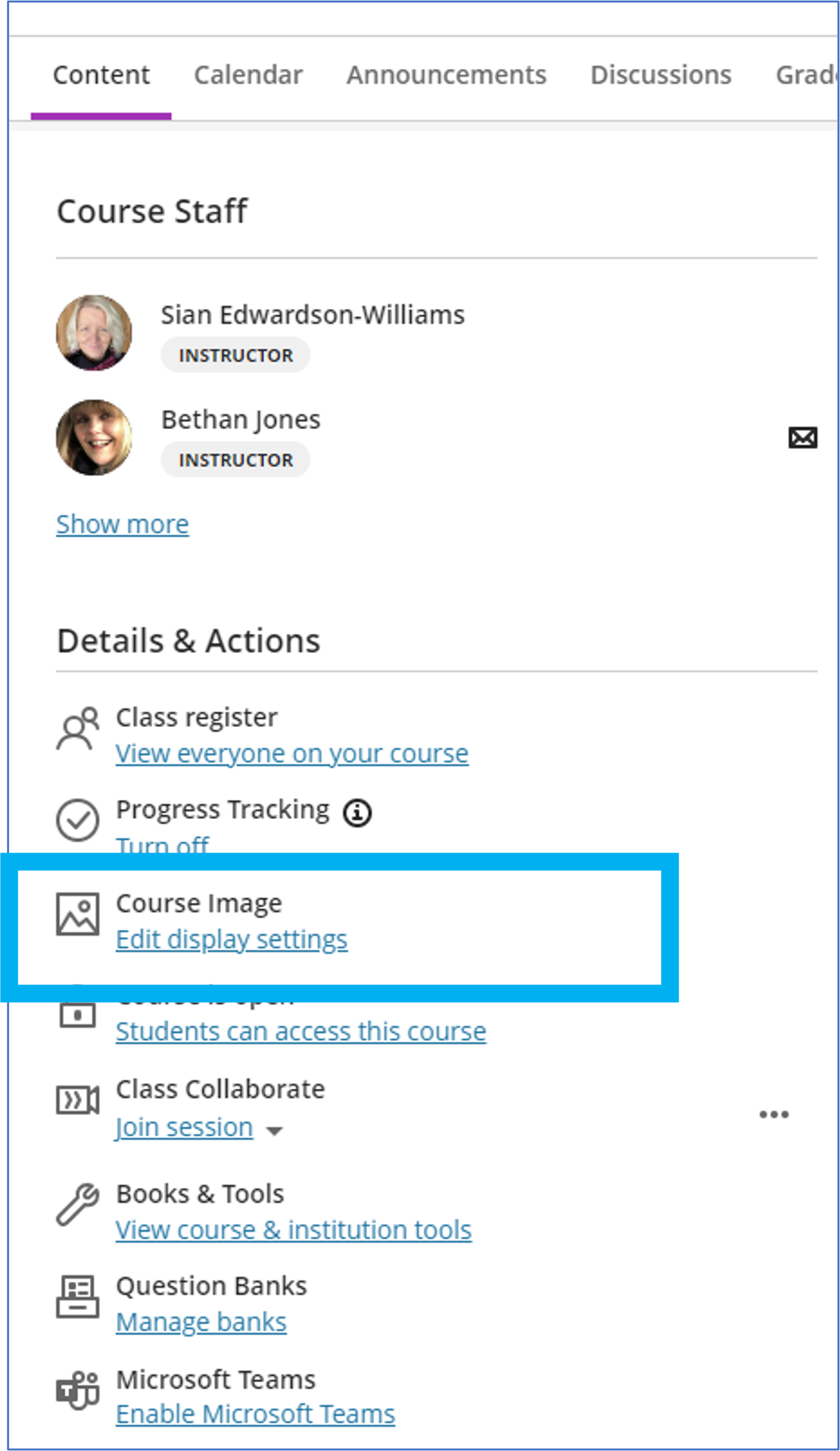 Blackboard set-up 2024-25